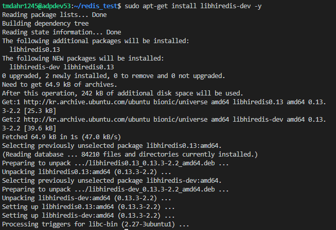 [hiredis] Using redis Database in C :: tmdahr1245