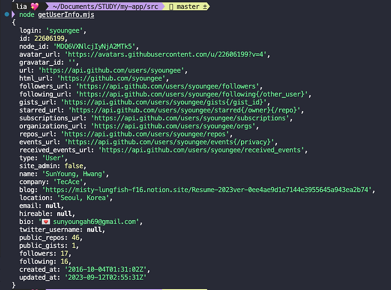 github api 사용해보기, mjs 파일이란?