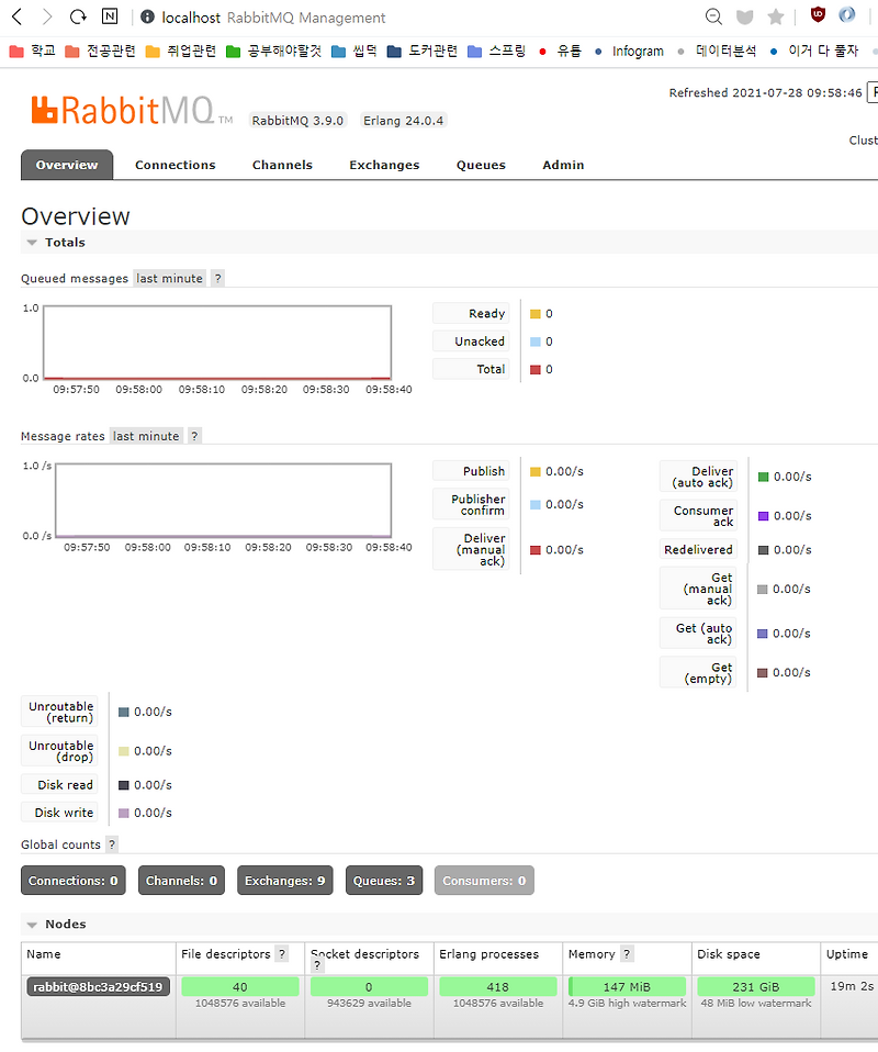 Node.js에서 RabbitMQ(AMQP) 사용하기. 브라우저에서 설정 (1)