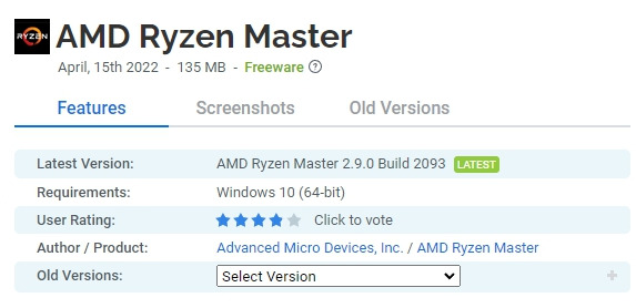 AMD Ryzen Master 무료 다운로드