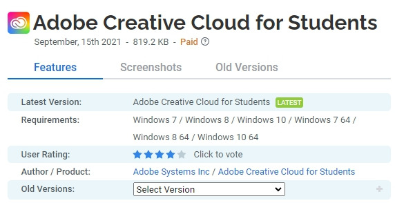 Adobe Creative Cloud for Students 무료 다운로드
