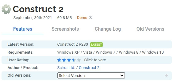Construct 2 무료 다운로드