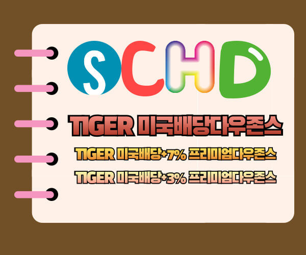 SCHD TIGER 미국배당다우존스 +3% +7% 프리미엄다우존스 비교