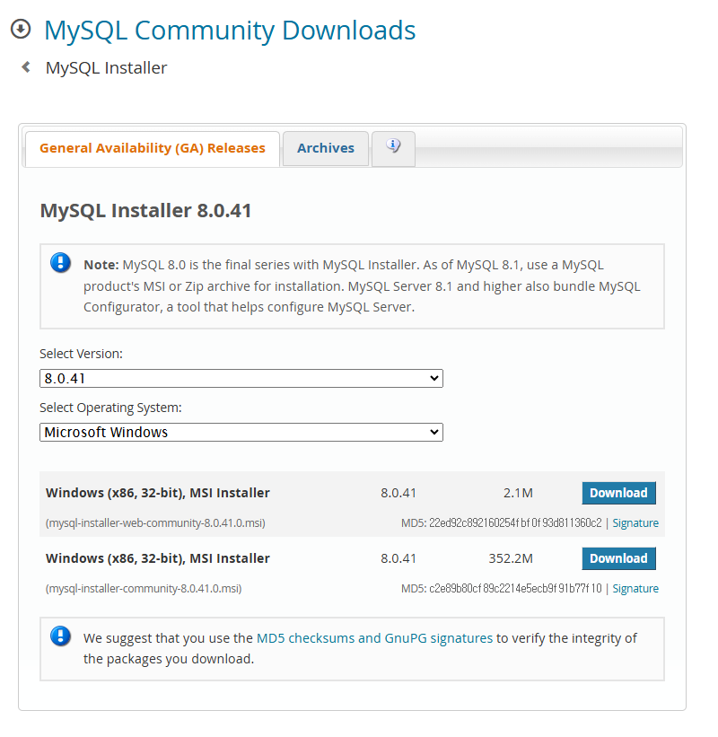 MySQL 설치 및 설정