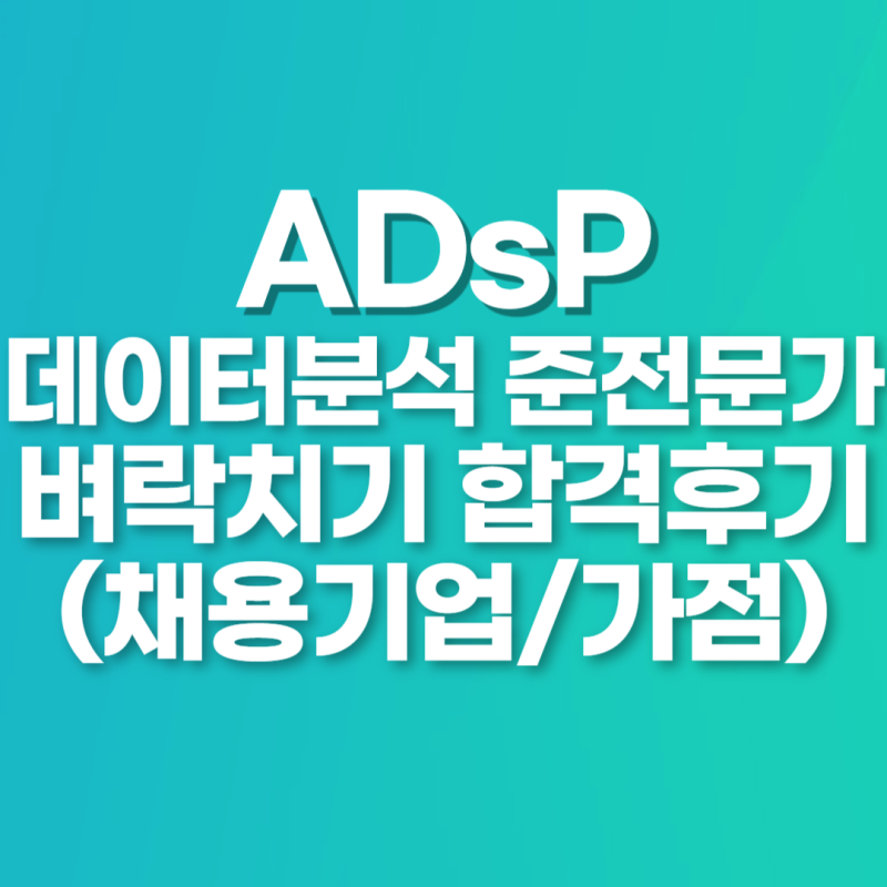 ADsP 자격증이란? 건강보험공단 취업준비