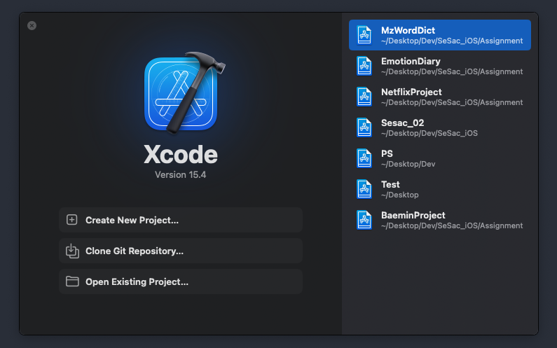 iOS - Xcode에서 새 iOS 프로젝트 생성