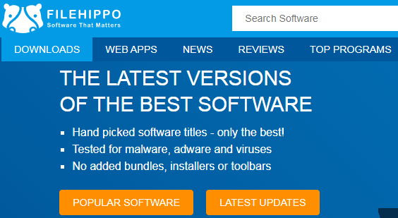 FileHippo.com 무료 프로그램 배포처