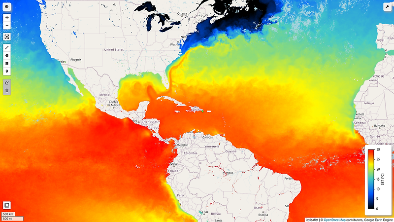 Google Earth Engine: GCOM-C 해수면 온도 데이터 소개