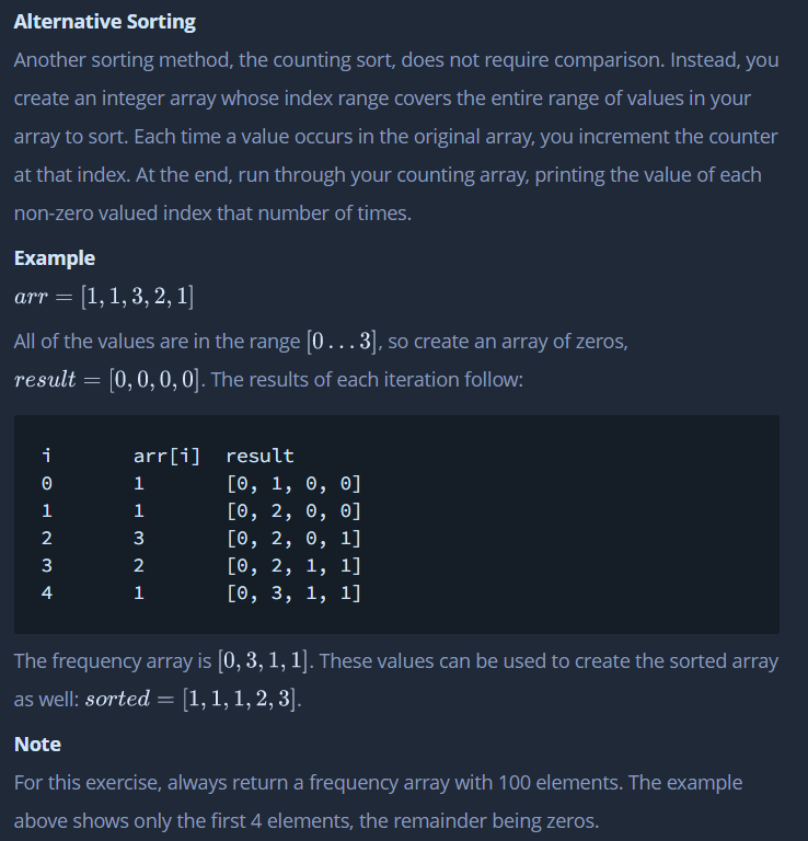 [HackerRank] Counting Sort 1