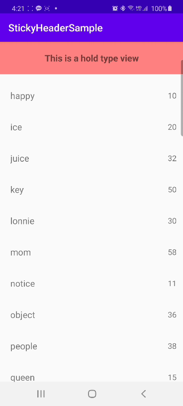 Sticky Header Recyclerview using ItemDecoration without library - 1 (Kotlin) :: 미래의 나에게 과거의 나로부터