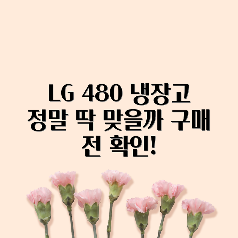 LG 냉장고 480, 딱 맞는 선택일까요?