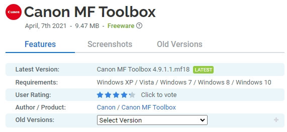 Canon MF Toolbox 무료 다운로드