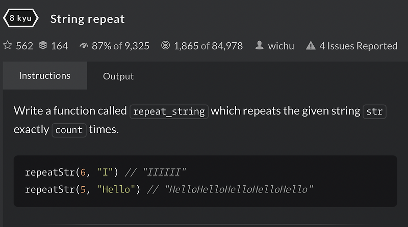 String repeat by CodeWar :: Beginner To Guru_IOS