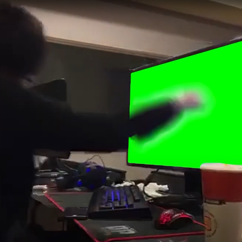 모니터 샷건 펀치 크로마키 ( monitor punch Green Screen) - 크로마키업로더