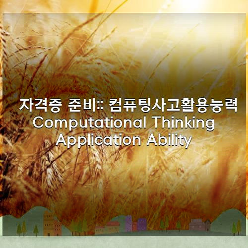 자격증 준비:: 컴퓨팅사고활용능력 Computational Thinking Application Ability