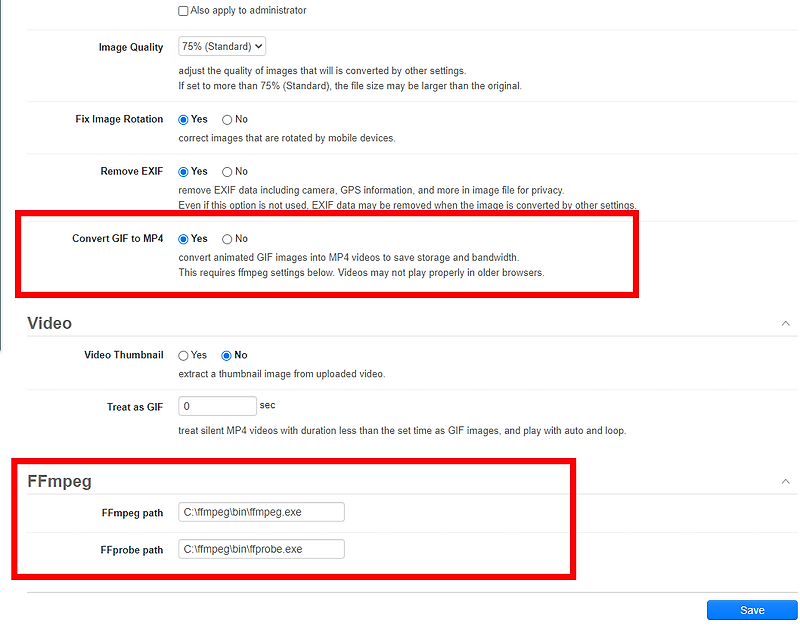 [라이믹스] FFmpeg 설정하고 GIF 변환 기능 활성화 하기