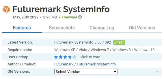 Futuremark SystemInfo 무료 다운로드