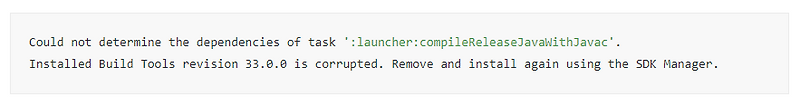 [Gradle Error] Could not determine the dependencies of task ':launcher ...