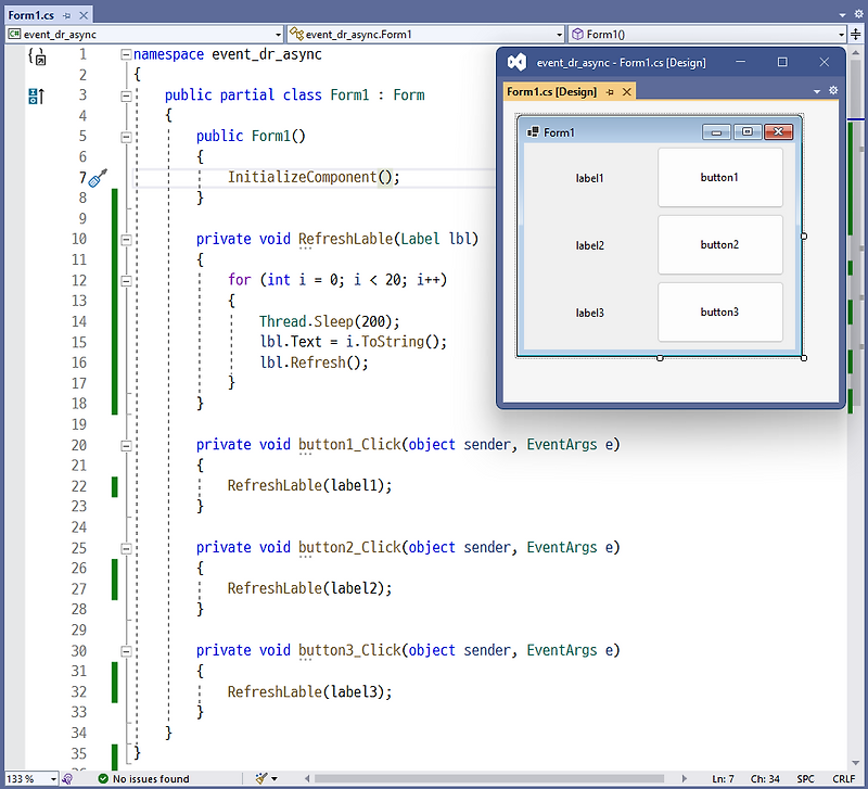 Winform async, await