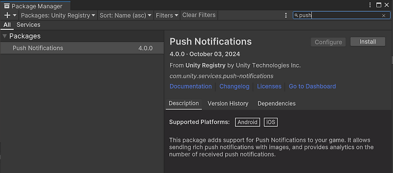 [Unity] UGS - Push Notifications