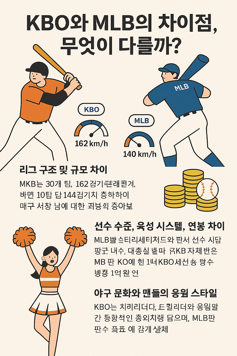 KBO·MLB 차이 완전정리 (운영, 룰, 계약)