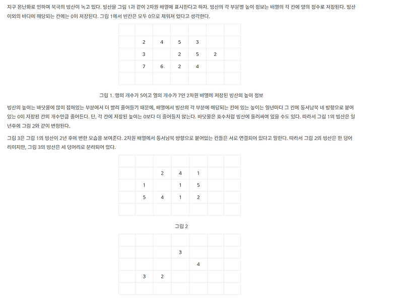 백준 2573 빙산 java