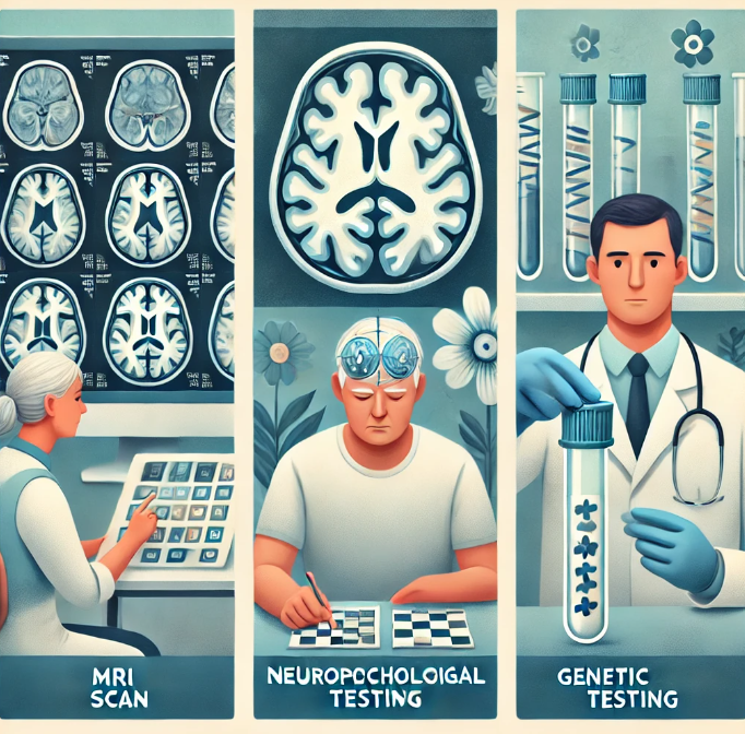 치매 조기진단 방법 (MRI, 신경심리검사, 유전자 검사)