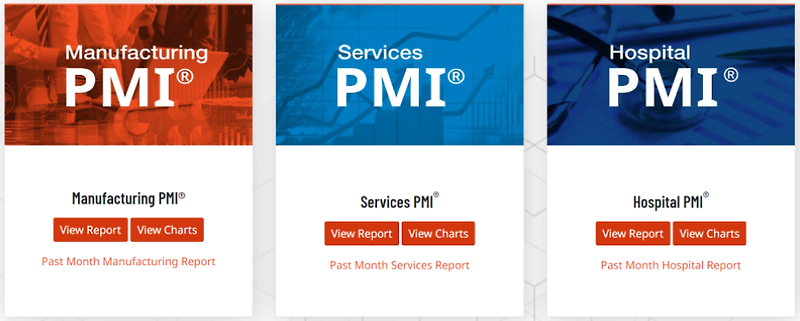 ISM 제조업 PMI 와 ISM 서비스 PMI