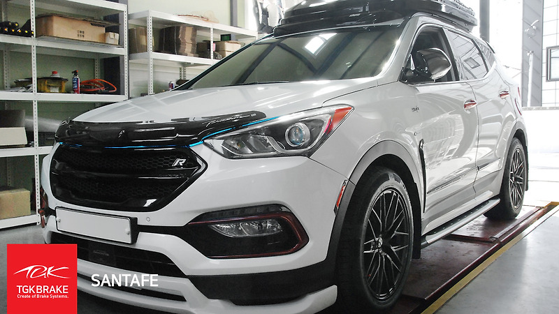 [싼타페 더 프라임 DM] 4P브레이크 제동 밀림 간단하게 해결! - 경남브레이크튜닝전문샵 :: TGK 브레이크