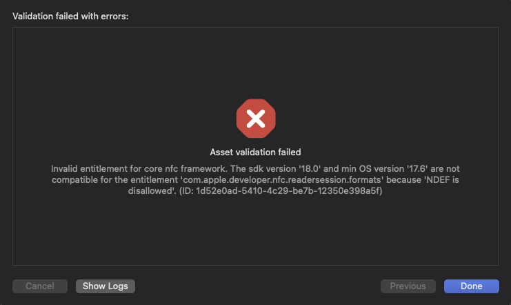 SKY STORY :: [App Store Connect] 'NDEF is disallowed'. 에러 해결방법