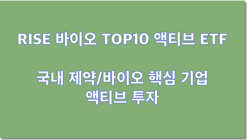 RISE 바이오 TOP10 액티브 ETF - 국내 제약/바이오 핵심 기업 액티브 투자