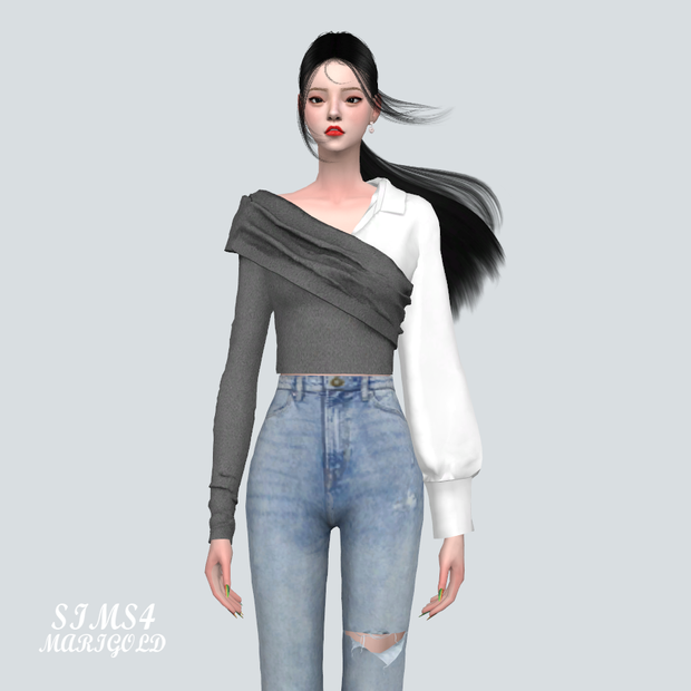 [Sims4 CC] BB 2323 Top_BB 2323 탑_여자 의상