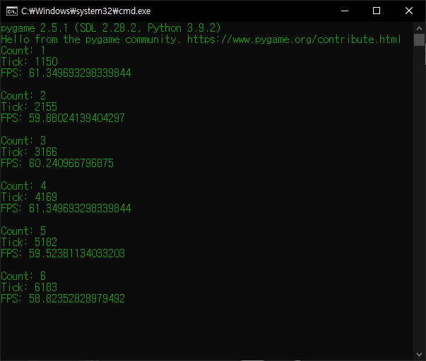 Software Engineer :: [Pygame] Elapsed Time 파이게임 경과된 시간 구하기