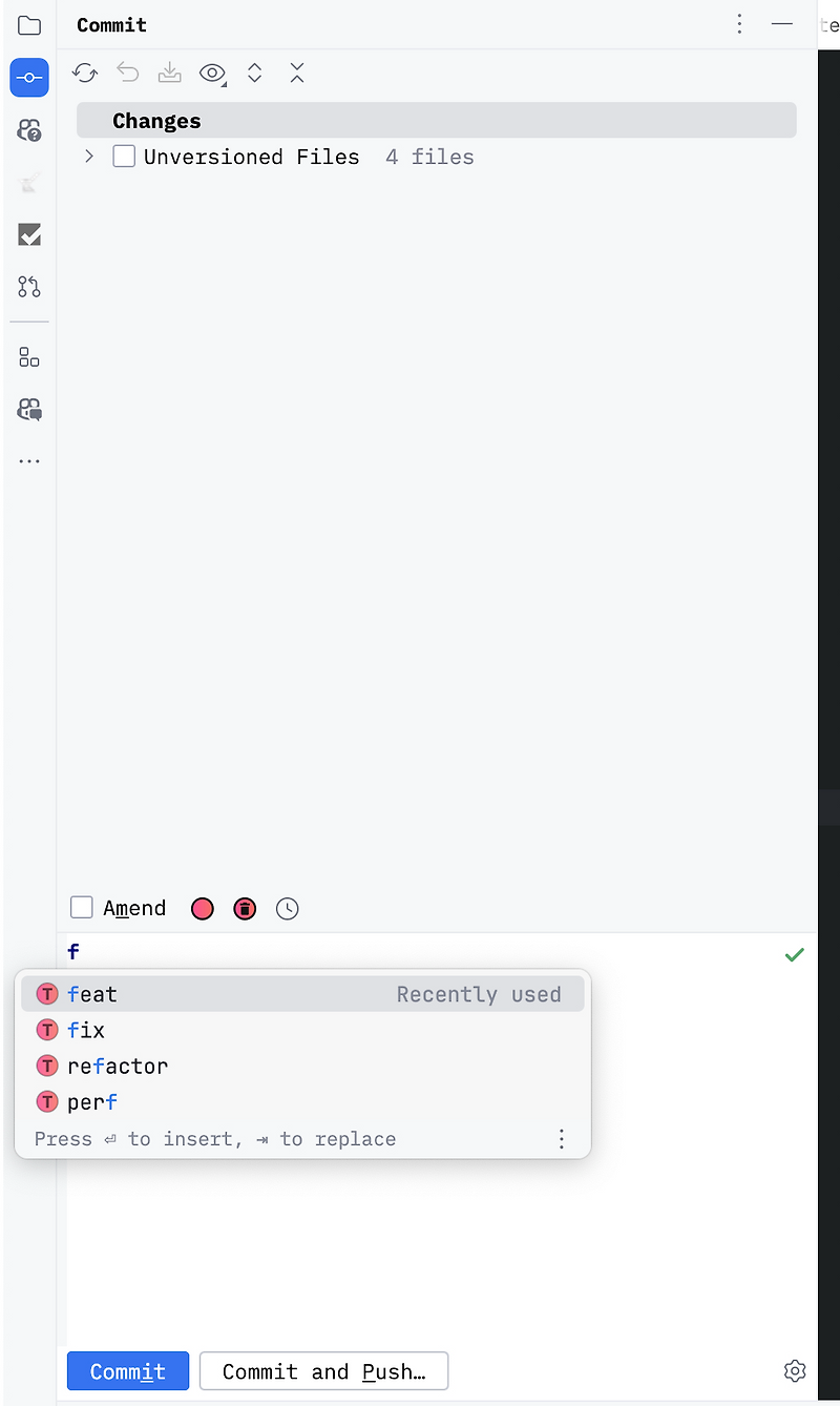 Conventional commit plugin 추천 - commit prefix 자동화를 하자.