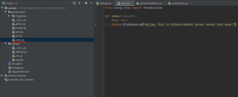 PyCharm remote server