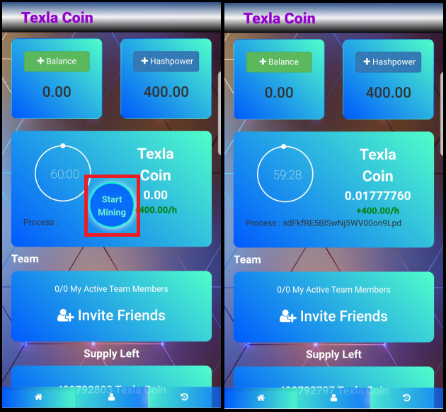 텍슬라 코인(Texla Coin) 한시간 간격으로 무료 채굴 하세요~!!