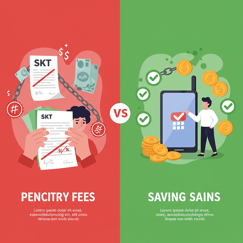 SKT 위약금 내지 말고 알뜰폰 갈아타세요 - 매월 2만원 절약하는 현명한 선택