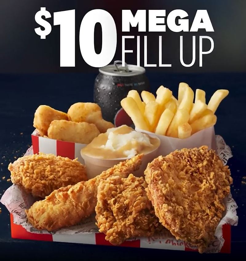 호주 KFC $10 Mega Fill Up (~2024년 3월 18일까지)