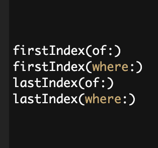 [Swift｜문법] index 찾기 메소드 - enumerated(), firstIndex(of:), firstIndex(where:), lastIndex(of ...