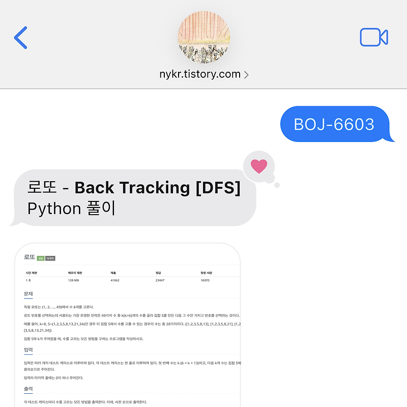 BOJ-6603 : 로또 / 파이썬(Python)