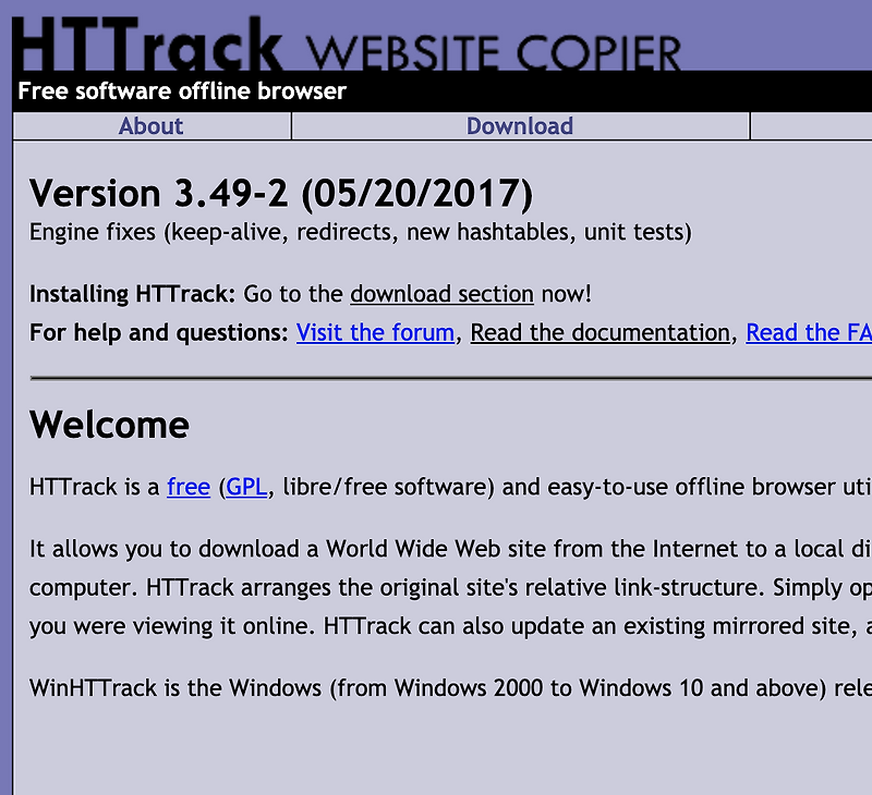 Ubuntu에서 httrack으로 웹사이트 다운로드하기