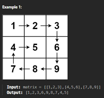 [Matrix][Medium] 54. Spiral Matrix