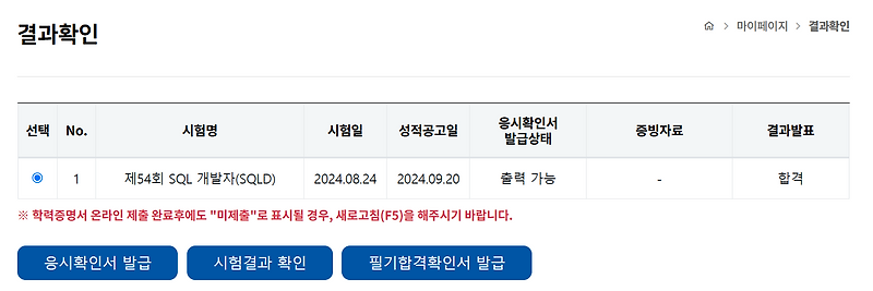 [SQLD] 제 54회 SQL 개발자(SQLD) 합격 후기 — CodeMemoir