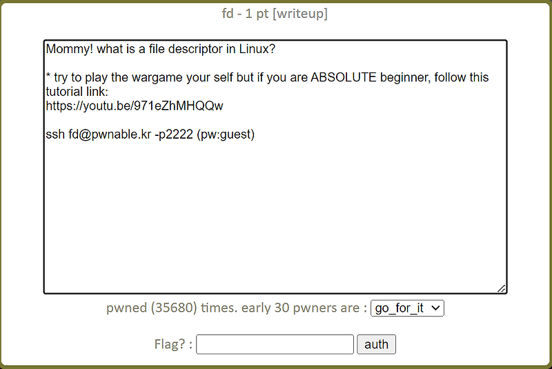 PWNABLE.KR [fd]문제