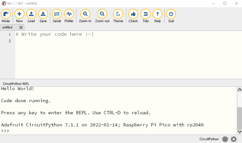3 CircuitPython 프로그래밍 시작 (REPL)