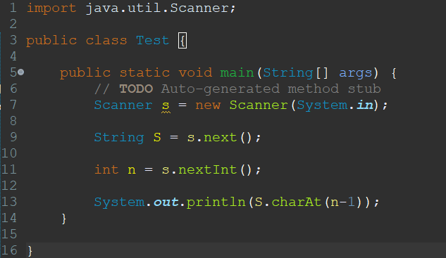 [JAVA/백준/단계별] 5단계: 문자열 - #27866 문자와 문자열