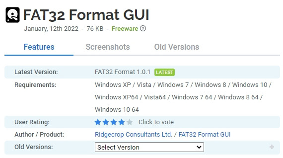 FAT32 Format GUI 무료 다운로드