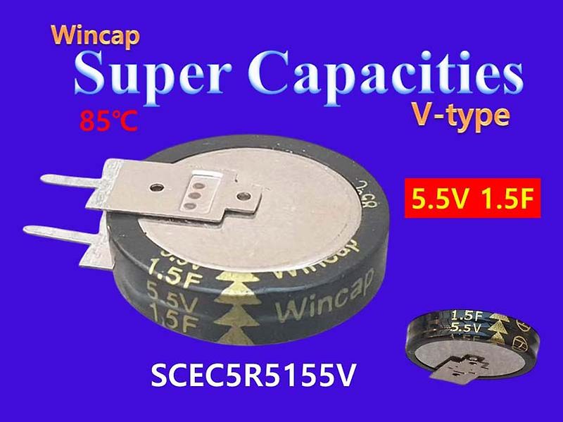슈퍼콘덴서 85℃ 5.5V 1.5F V-type Super Capacities EC Series 슈퍼 캐패시티 ZH18D ...