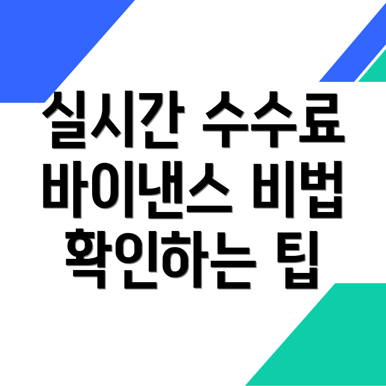 실시간으로 바이낸스 선물 수수료를 확인하는 방법