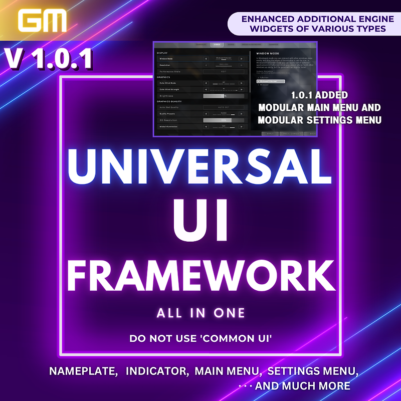 Gm Universal UI Framework 1.0.2 Update Note